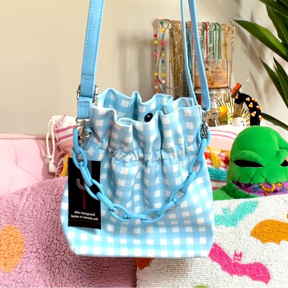 Bags | Nwt Gingham Bucket Bag | Poshmark